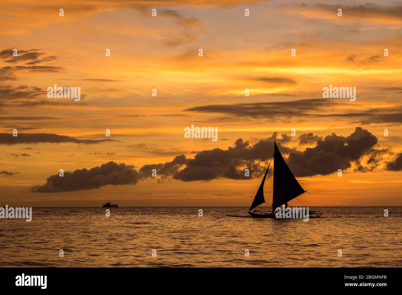 Sunset White beach path on Boracay island, Philippines Stock Photo - Alamy
