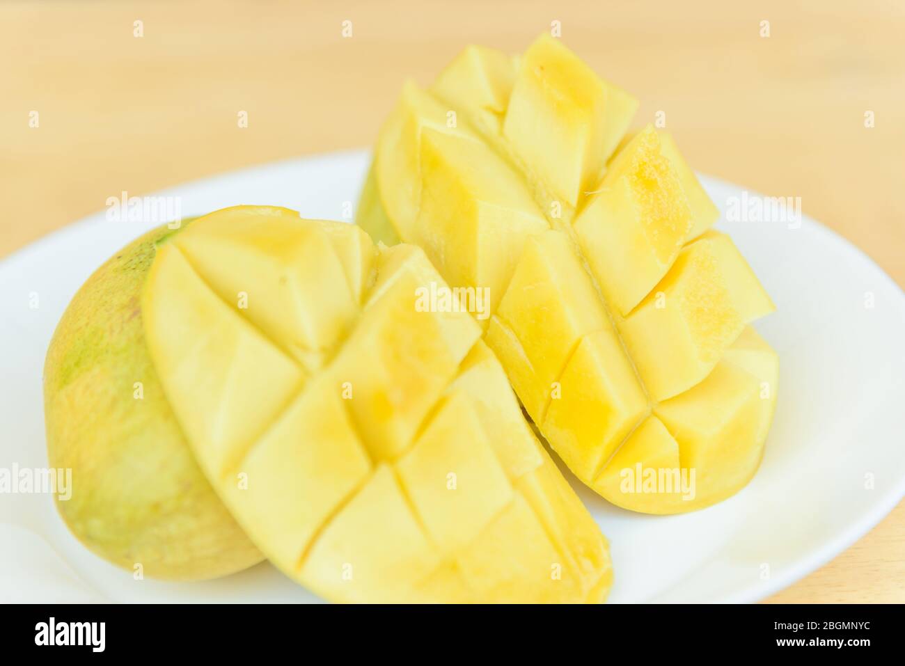 Cubes mango in white hi-res stock photography and images - Alamy