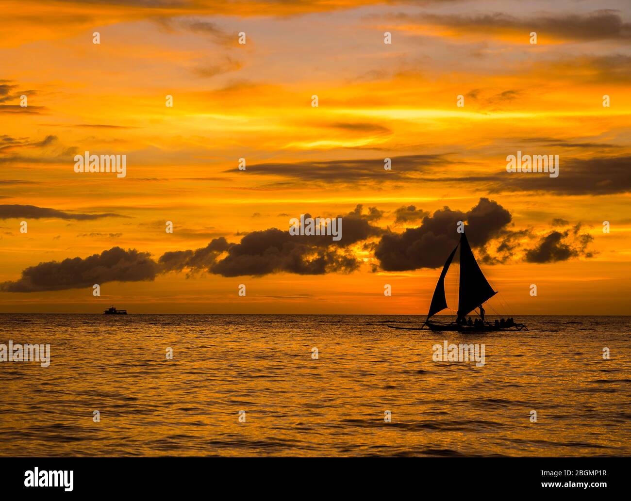 Sunset White beach path on Boracay island, Philippines Stock Photo - Alamy
