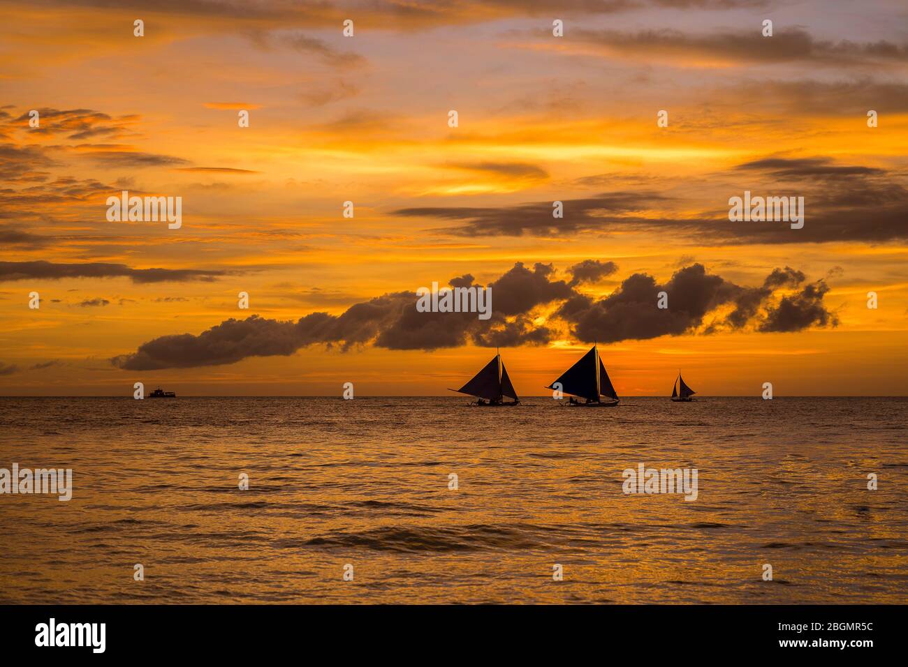 Sunset White beach path on Boracay island, Philippines Stock Photo - Alamy