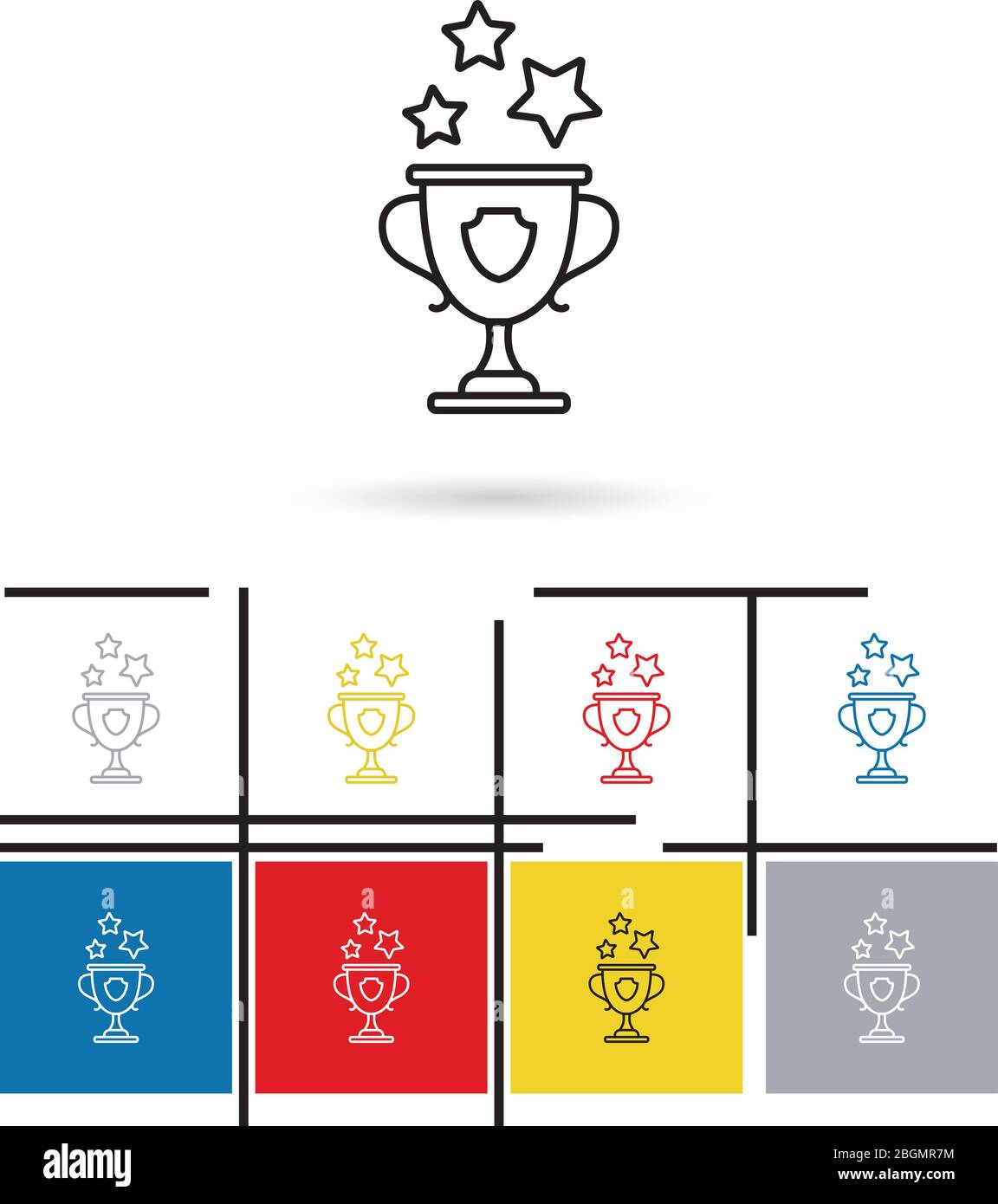 Win cup line icon or win cup sign. Vector champions cup thin line ...