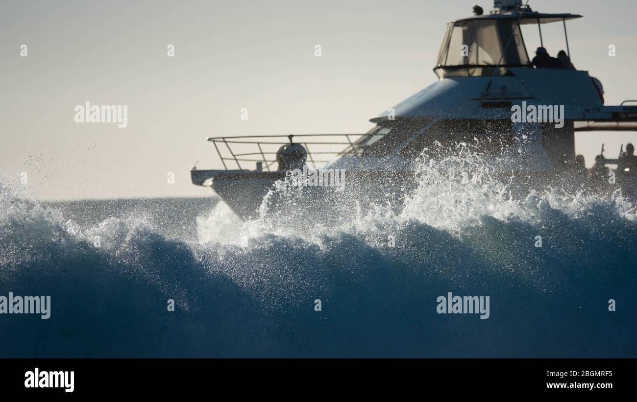 Water Splash From Boat High Resolution Stock Photography and Images - Alamy