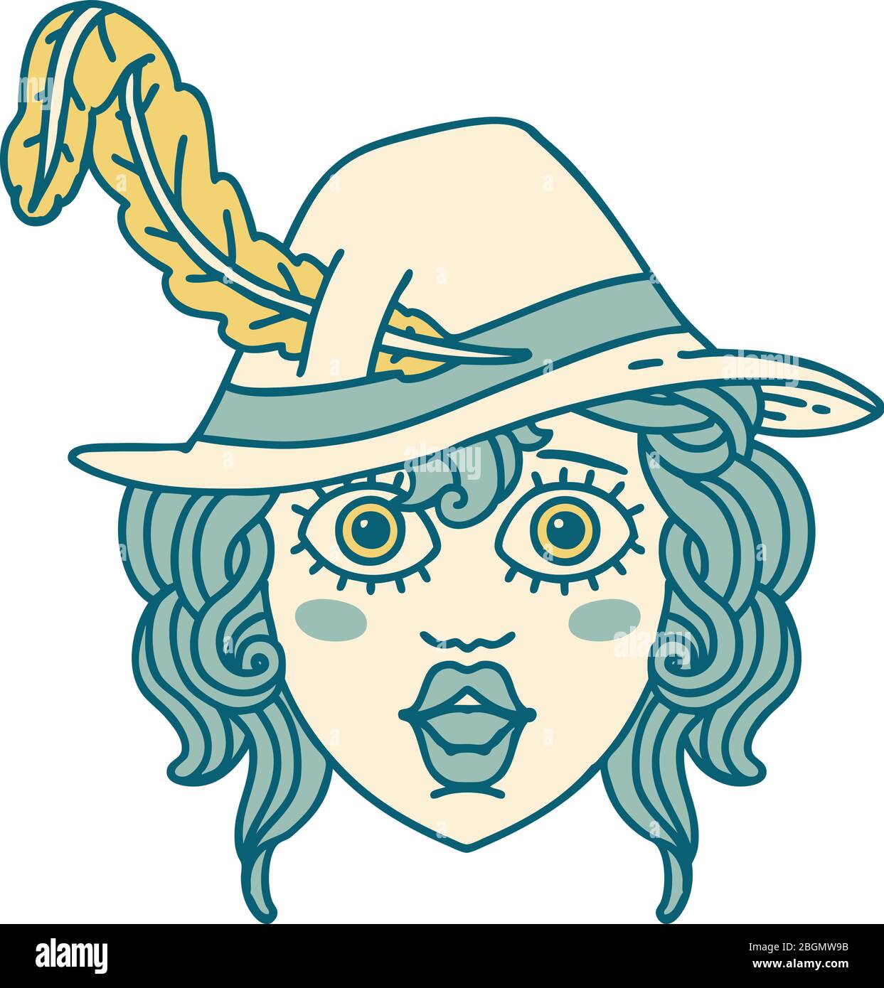 Retro Tattoo Style human bard character Stock Vector Image & Art - Alamy