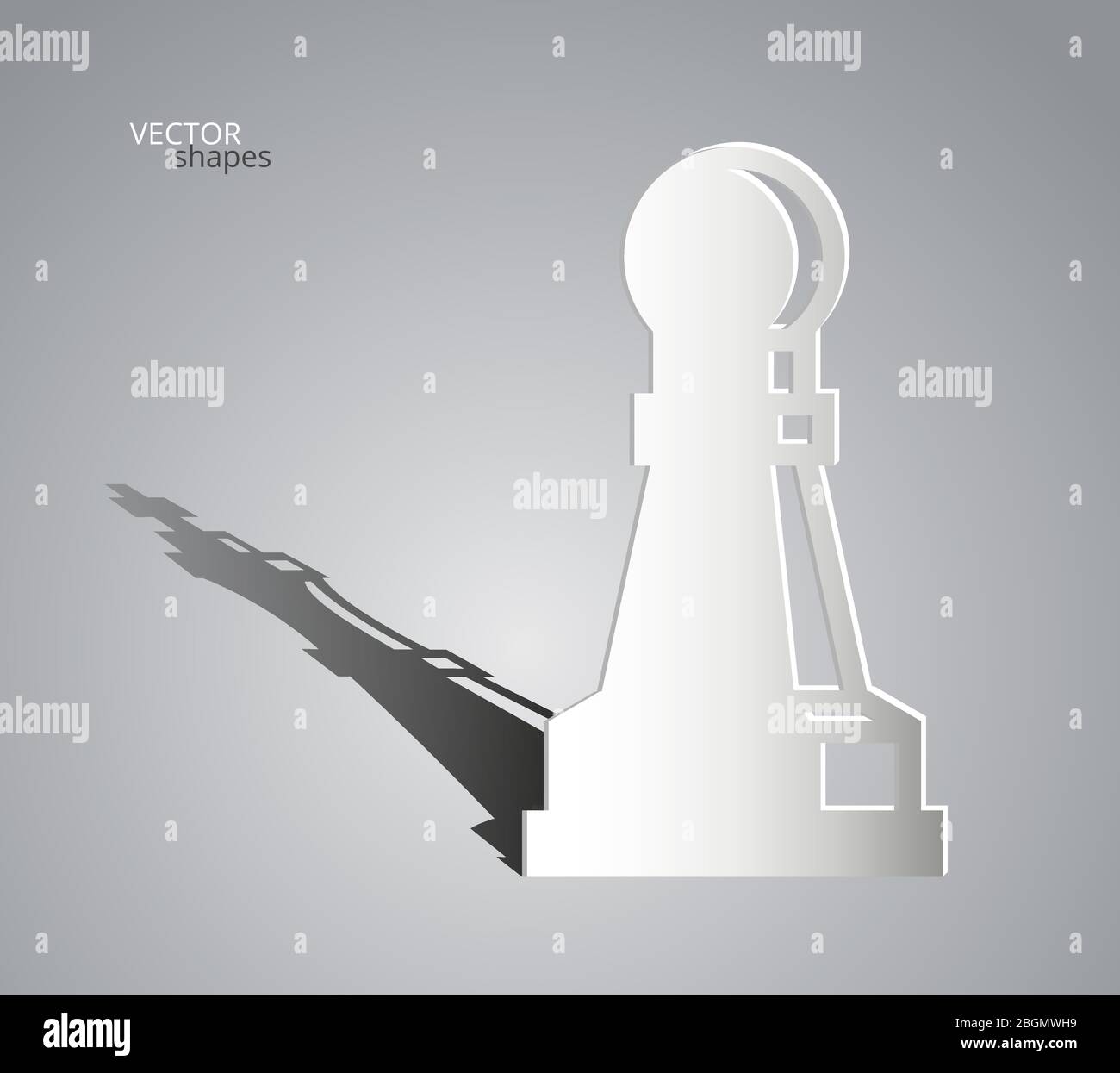 Chess Pawn with Queen Shadow. Vector Illustration Stock Vector Image ...