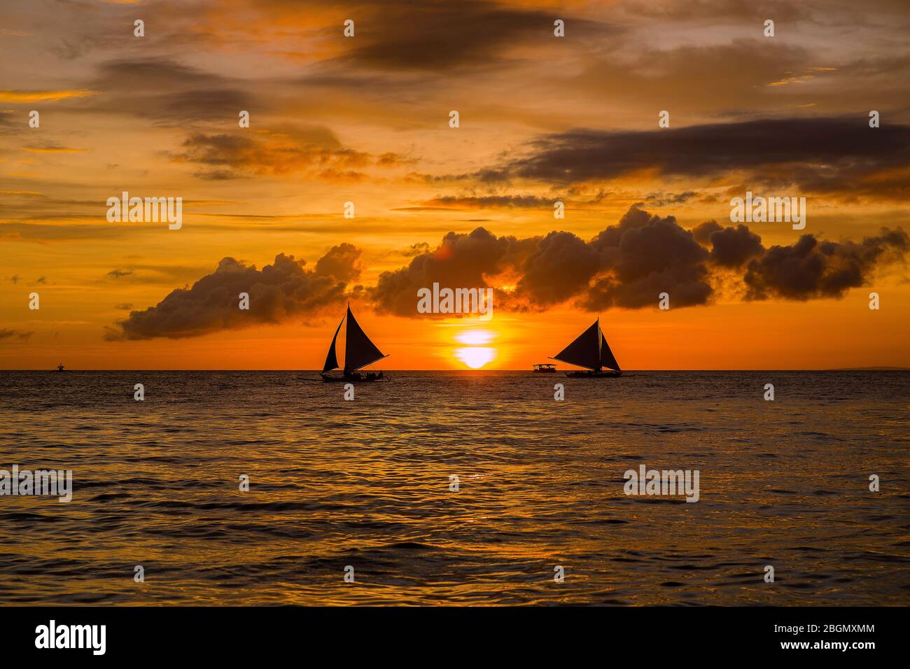 Sunset White beach path on Boracay island, Philippines Stock Photo - Alamy