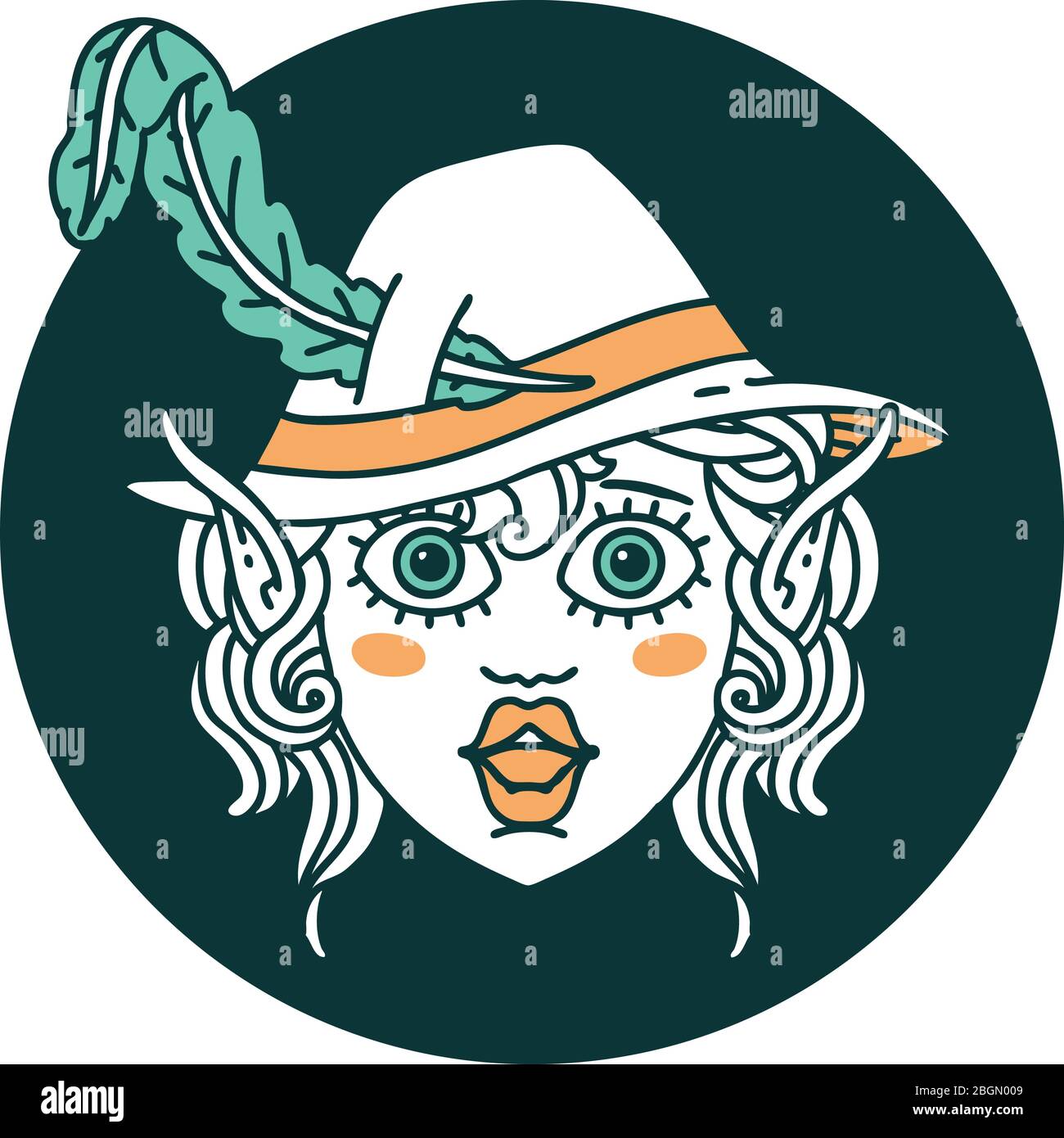 icon of elf bard character face Stock Vector Image & Art - Alamy