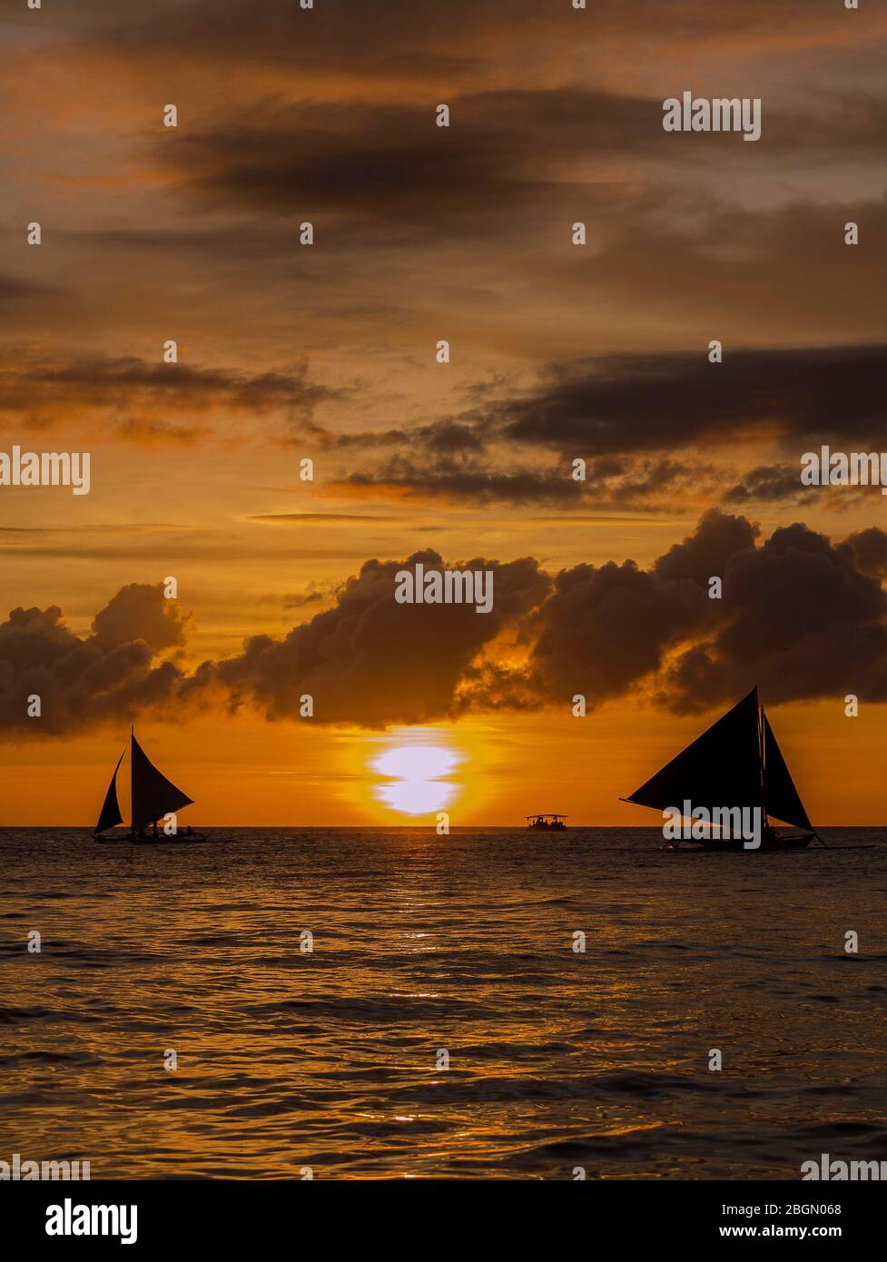 Sunset White beach path on Boracay island, Philippines Stock Photo - Alamy
