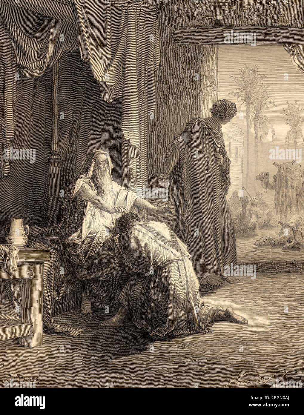 Isaac blessing jacob history hi-res stock photography and images - Alamy