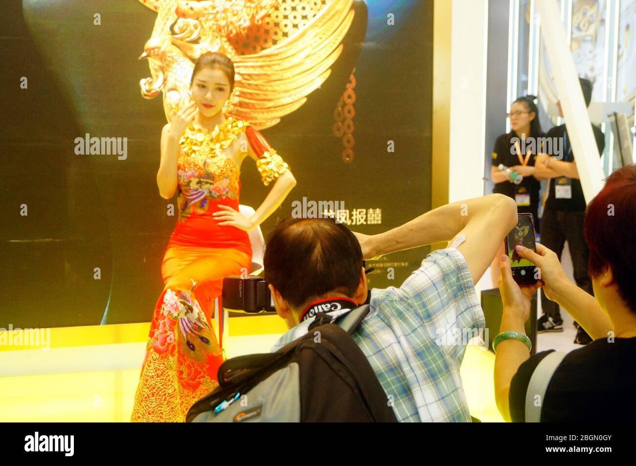 Female models show new gold jewelry Stock Photo - Alamy