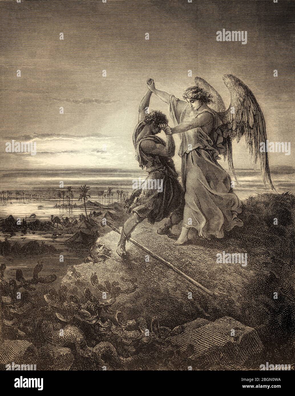 Fight of jacob with the angel hi-res stock photography and images - Alamy
