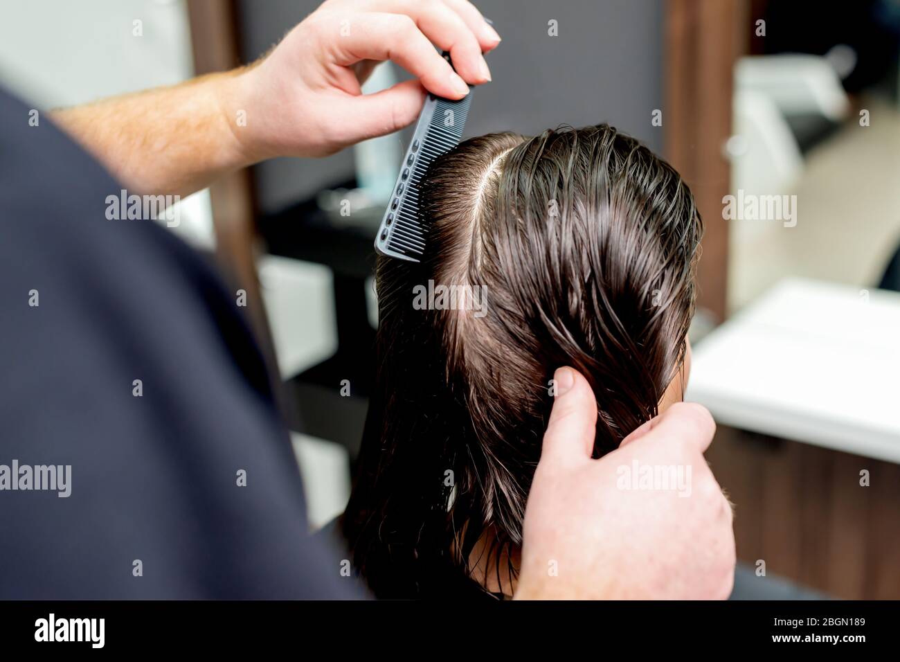 Straight Hair Combing High Resolution Stock Photography and Images - Alamy