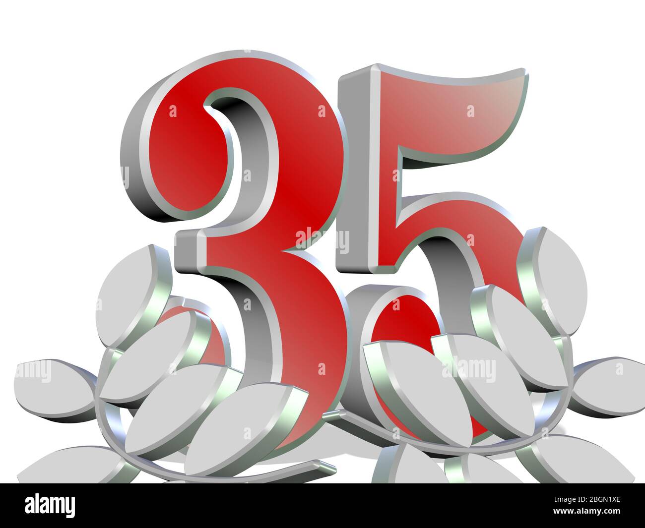 Anniversary 35 years, 3D illustration Stock Photo - Alamy