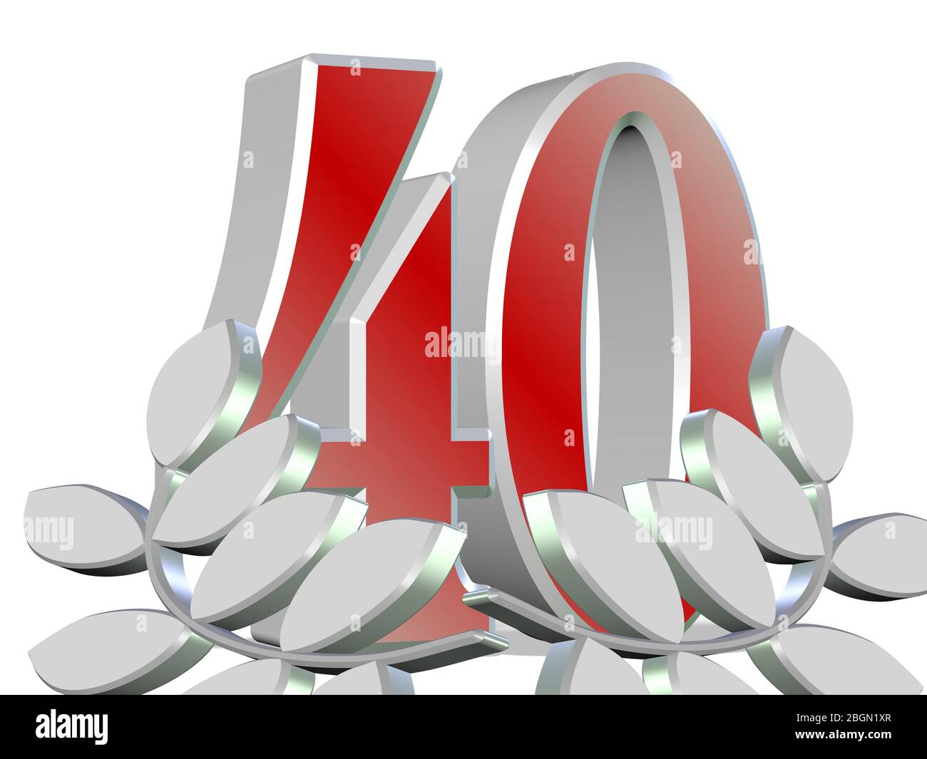Anniversary 40 years, 3D illustration Stock Photo - Alamy