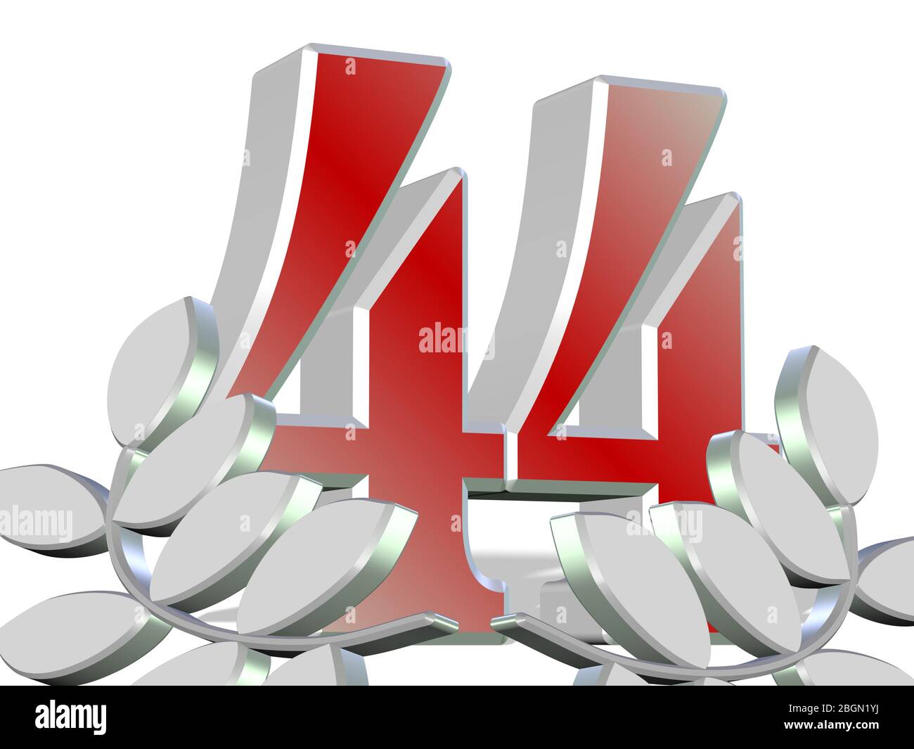 Anniversary 44 years, 3D illustration Stock Photo - Alamy