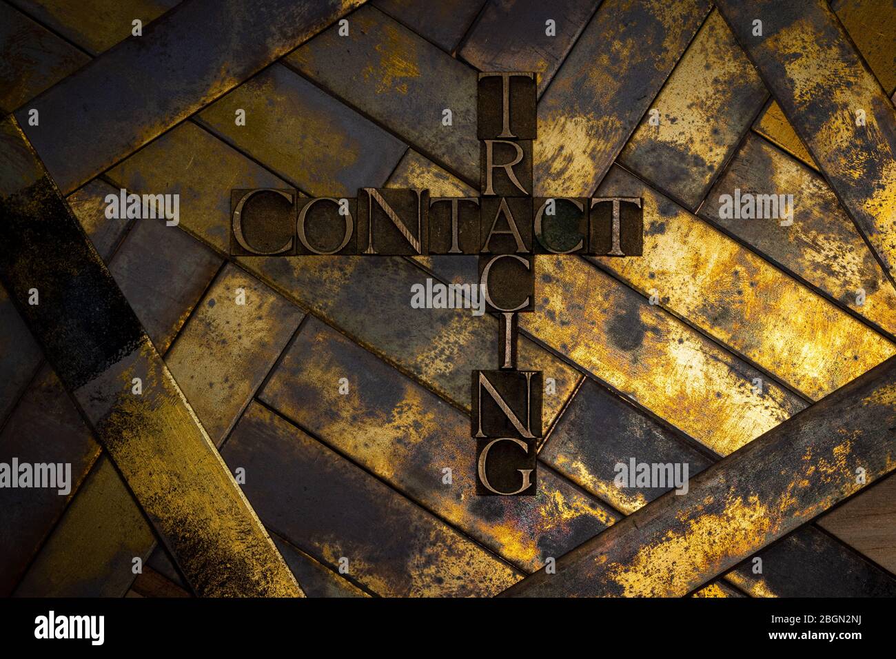 Photo of real authentic typeset letters forming Contact Tracing text in ...