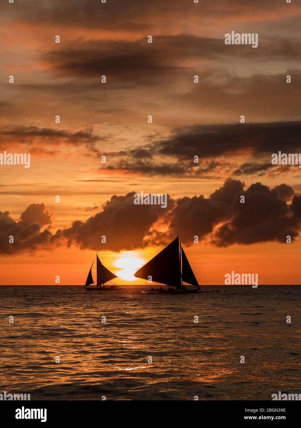 Sunset White beach path on Boracay island, Philippines Stock Photo - Alamy
