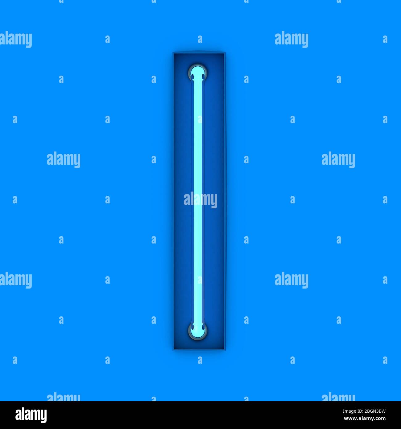 Neon style light letter I. Glowing neon Capital letter. 3D rendering ...