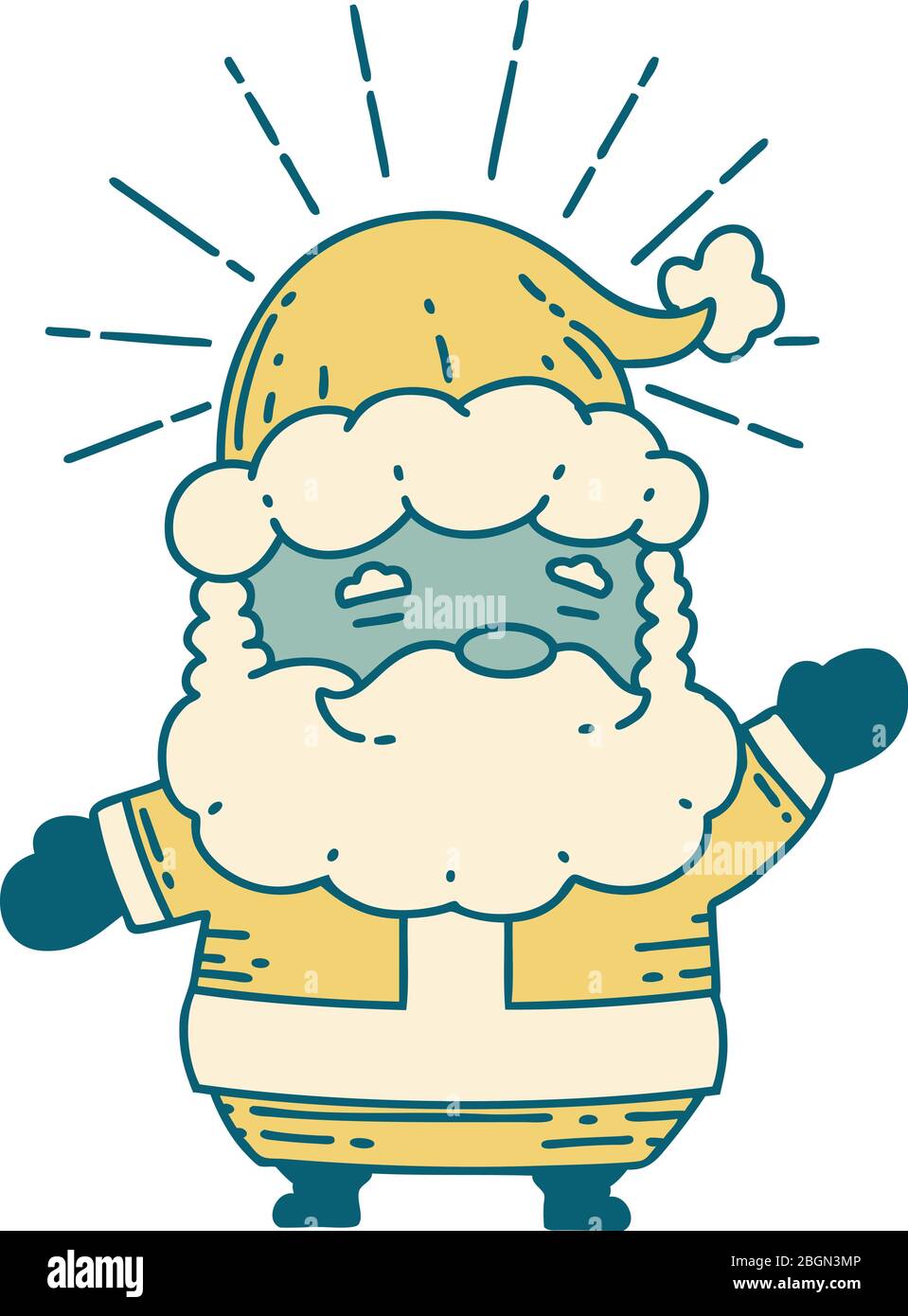 illustration of a traditional tattoo style santa claus christmas ...