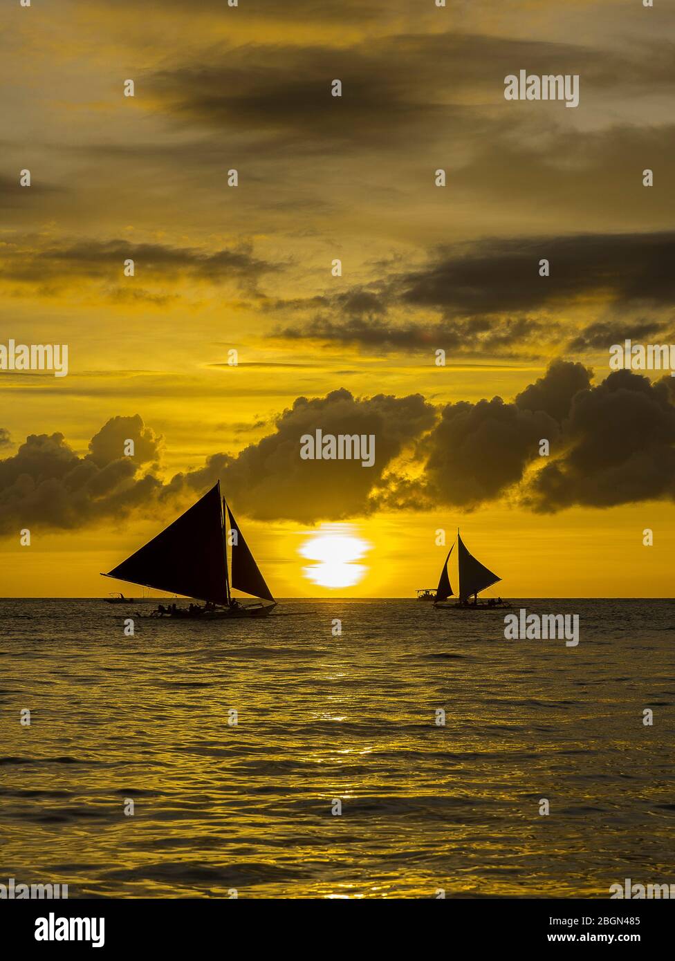 Sunset White beach path on Boracay island, Philippines Stock Photo - Alamy
