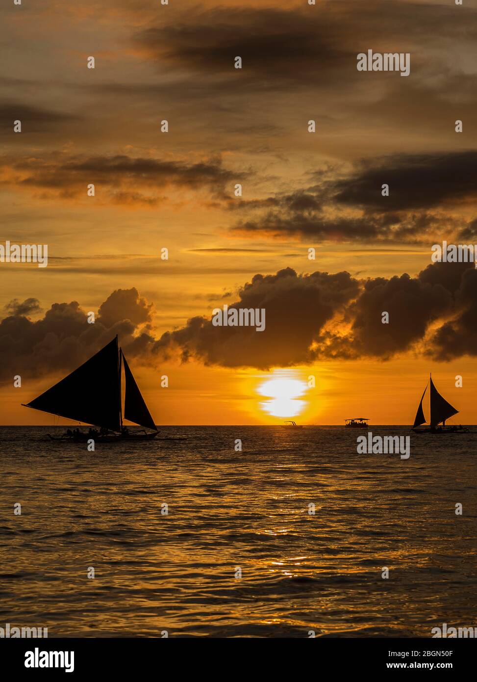 Sunset White beach path on Boracay island, Philippines Stock Photo - Alamy