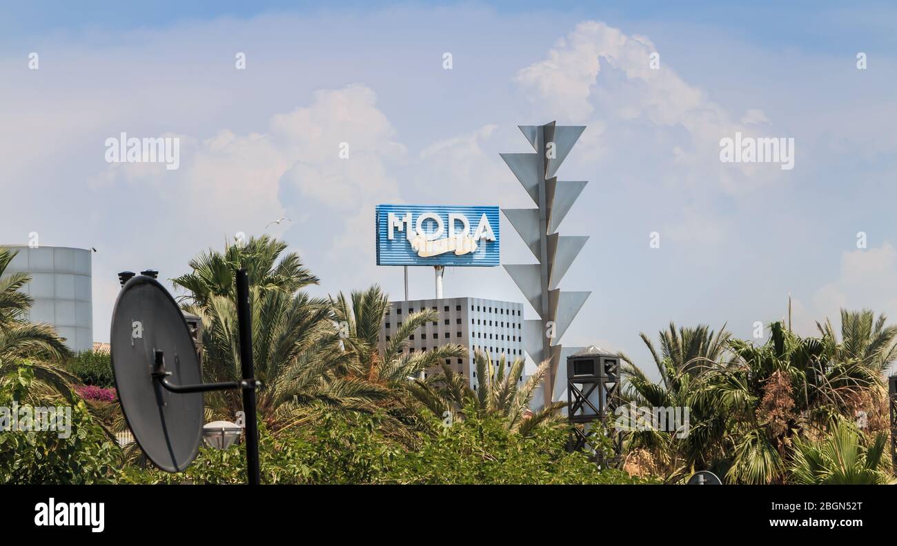 Barcelona, Spain - June 21, 2017 : architectural detail of the MODA ...