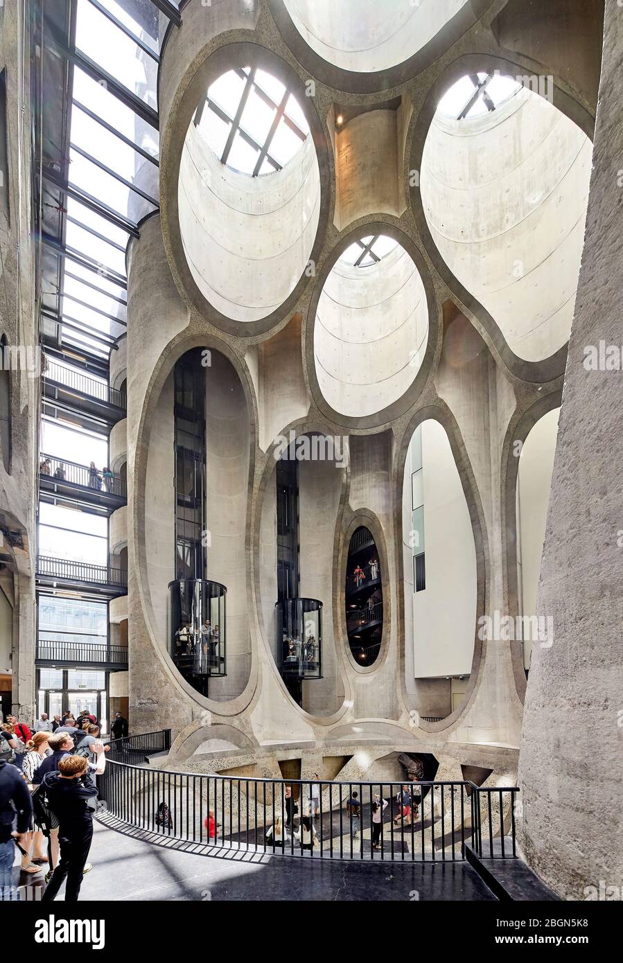 Central atrium with concrete tubes exposing structure. Zeitz MOCAA ...