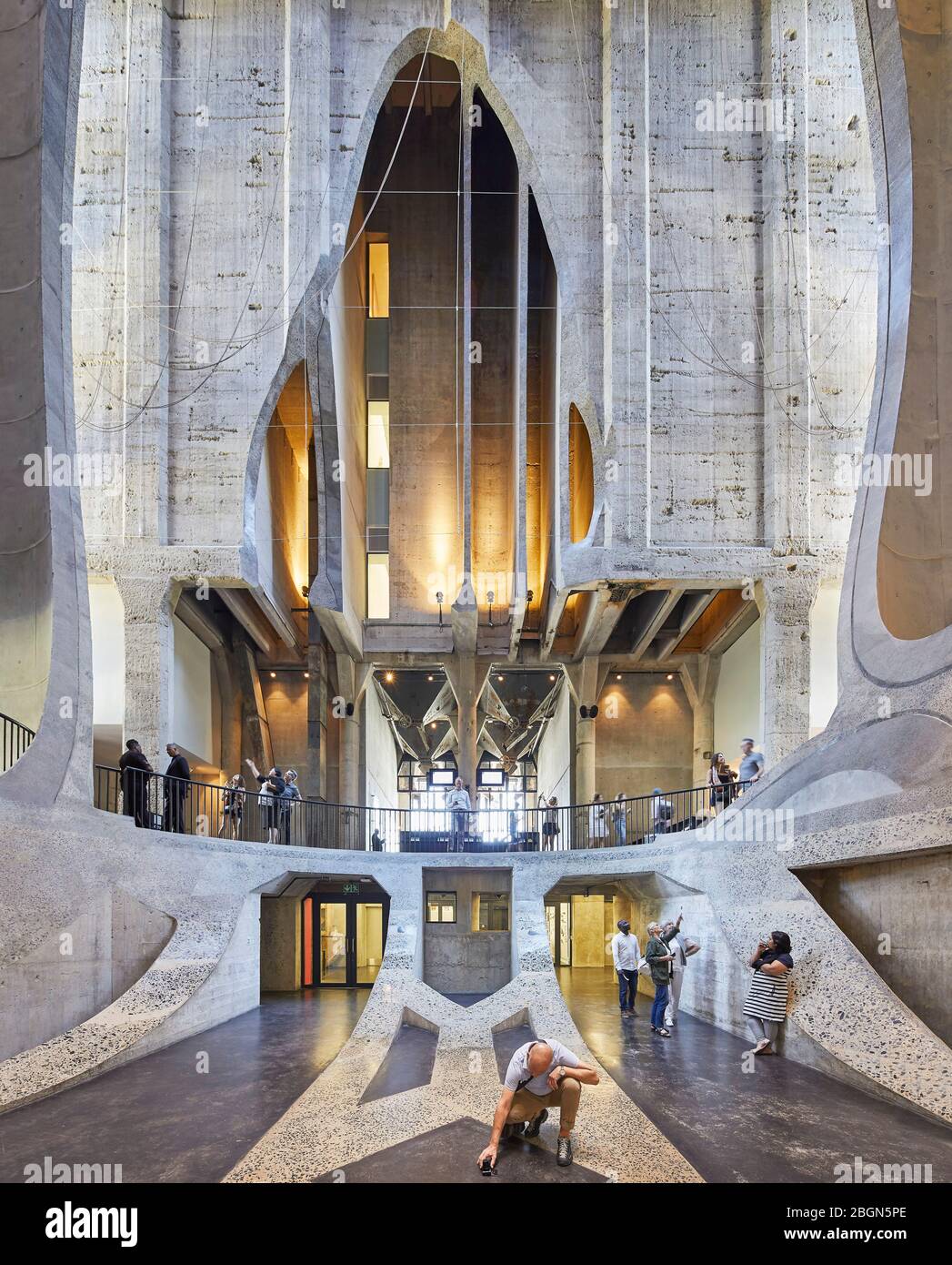 Central atrium with concrete tubes exposing structure. Zeitz MOCAA ...