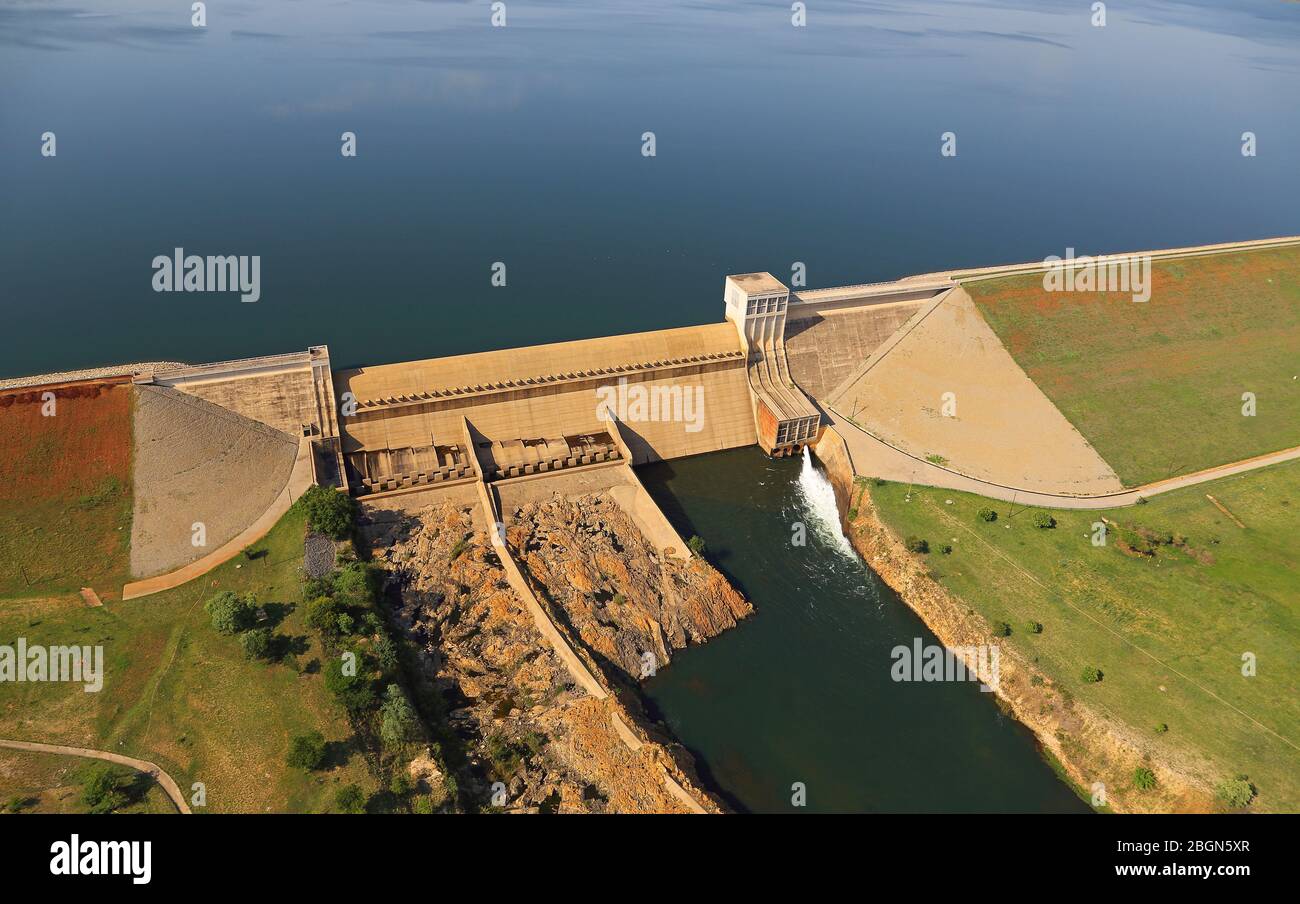 Aerial view of a dam Stock Photo - Alamy