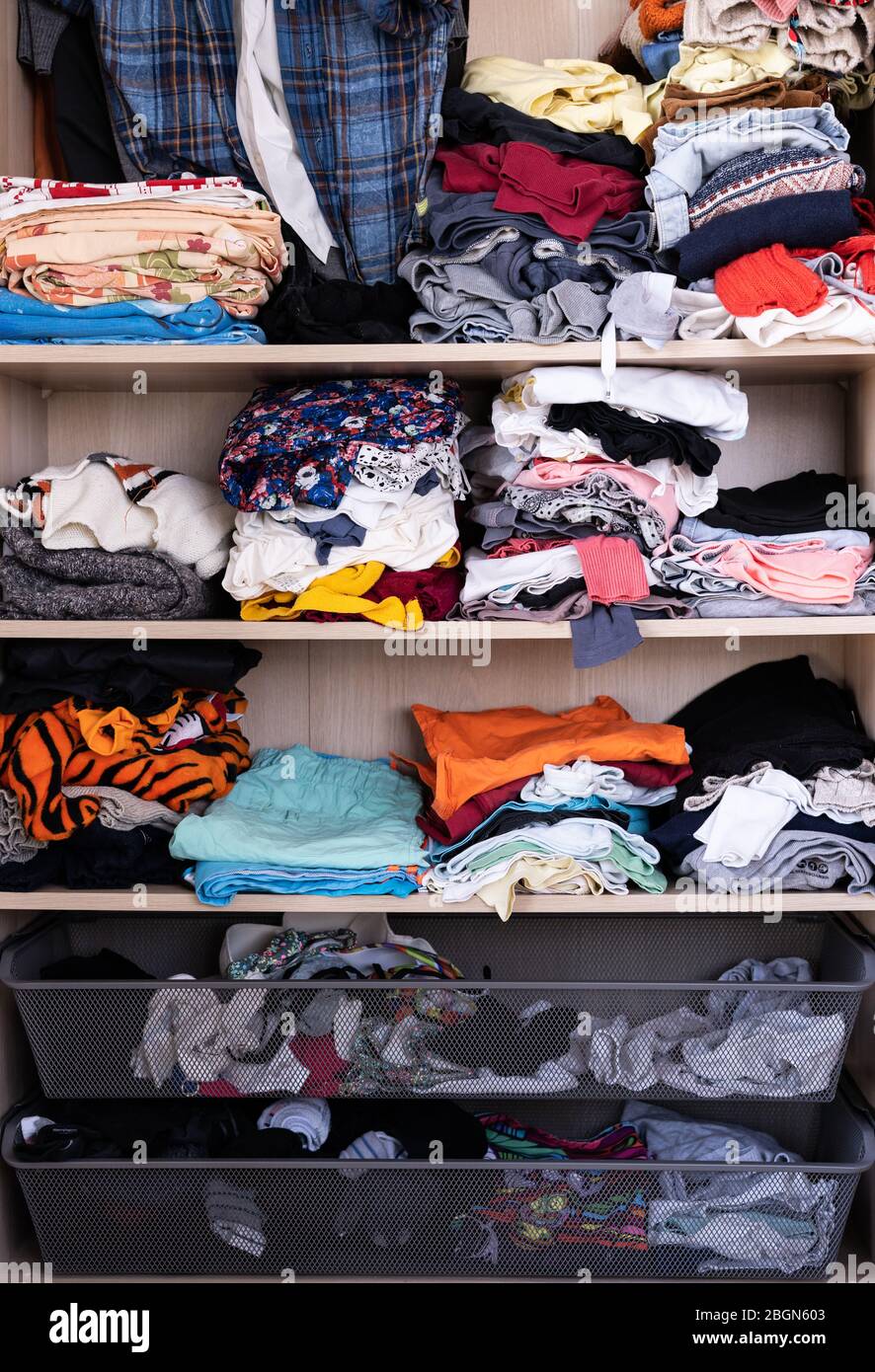 Full wardrobe messy clothes hi-res stock photography and images - Alamy