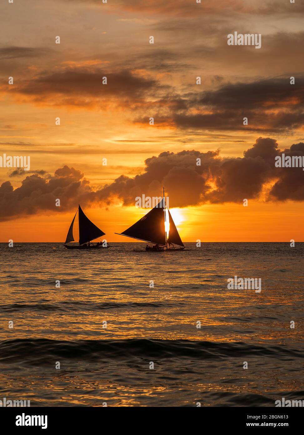 Sunset White beach path on Boracay island, Philippines Stock Photo - Alamy