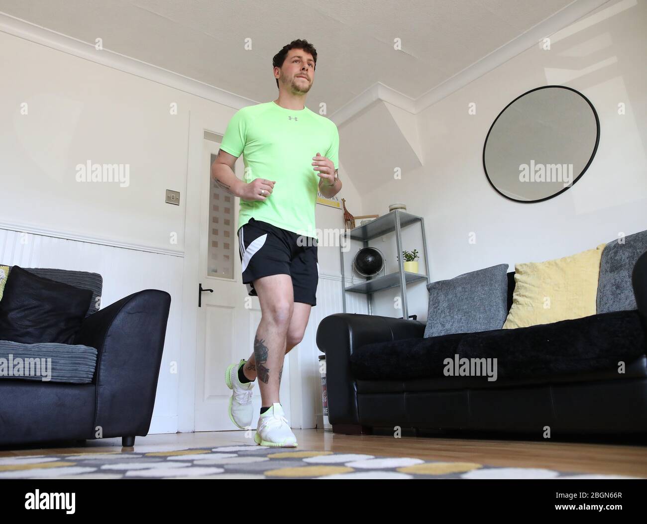 Col Bignell from Comber, Co Down training in his living room as he ...