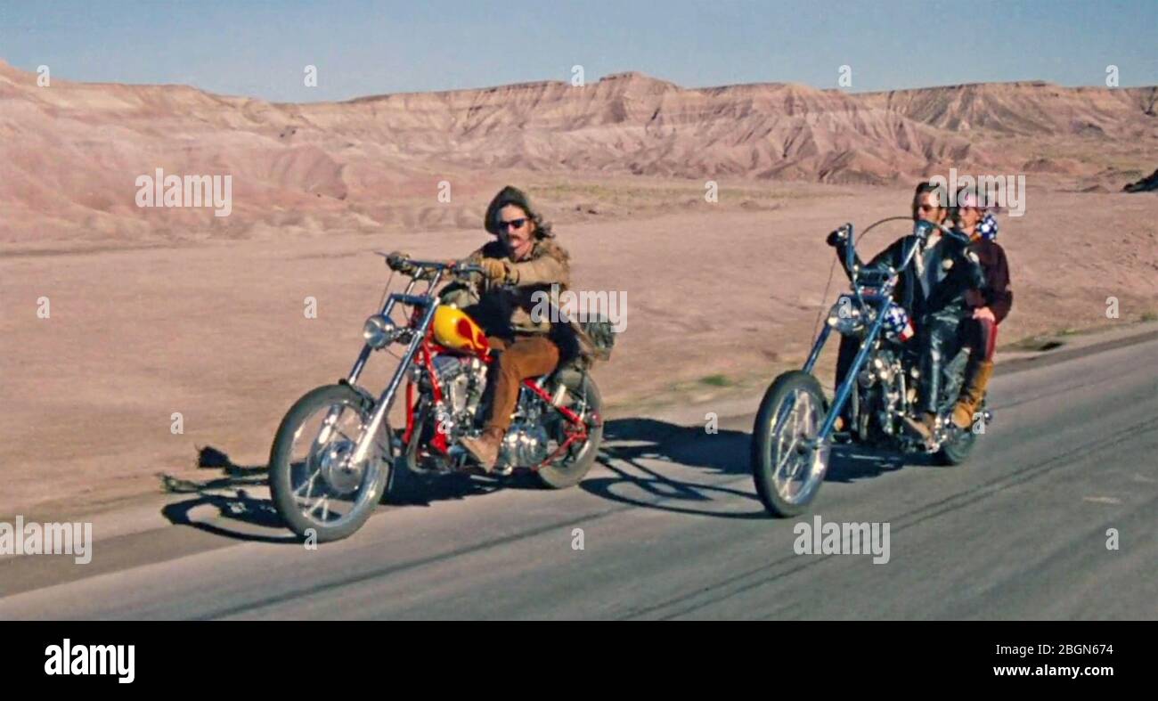 EASY RIDER 1969 Columbia Pictures film with from left: Dennis Hopper, Peter Fonda, Jack ...