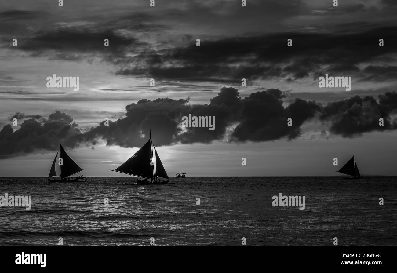 White beach on island Black and White Stock Photos & Images - Alamy