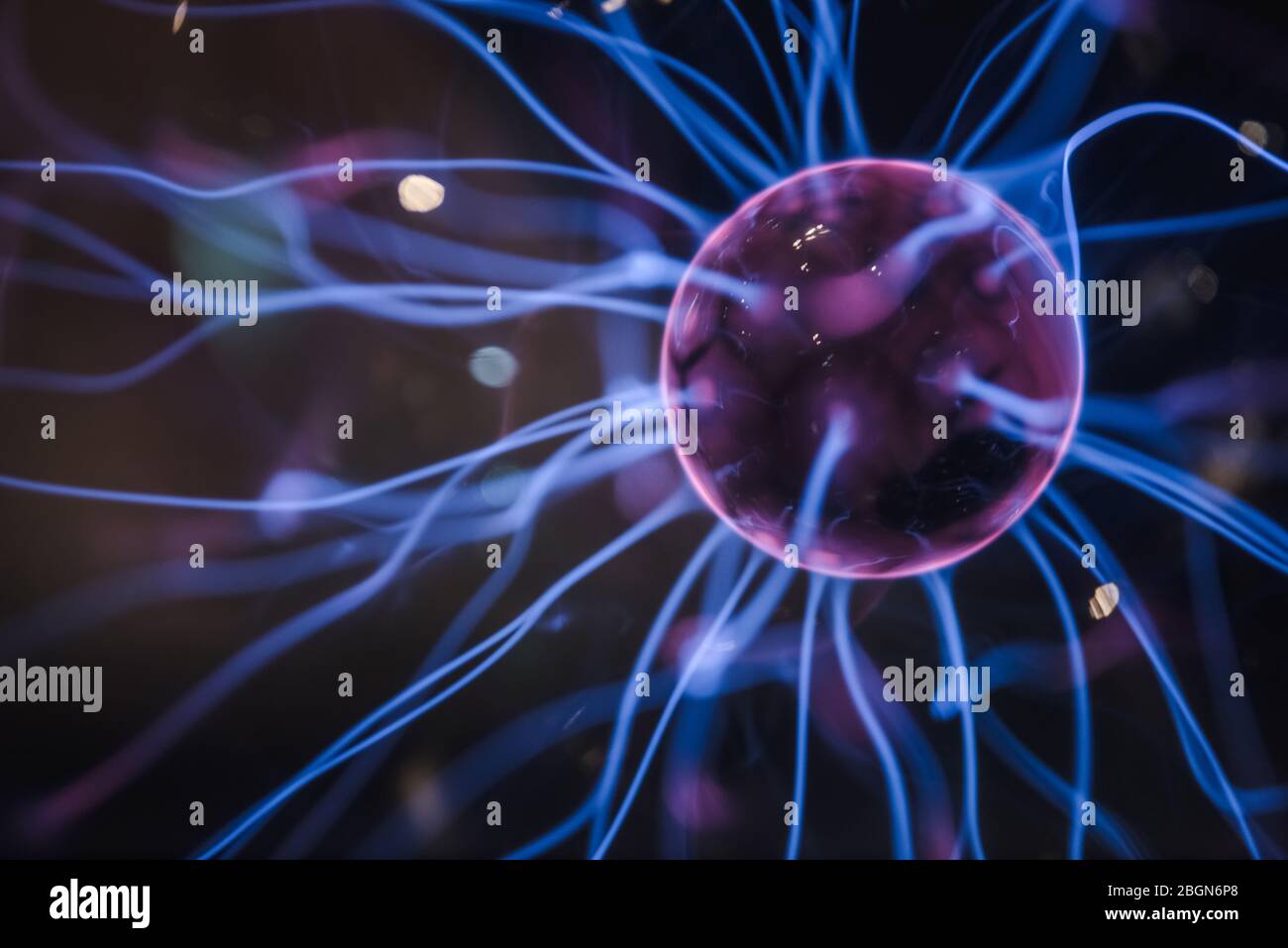 Close up of Plasma globe Stock Photo - Alamy