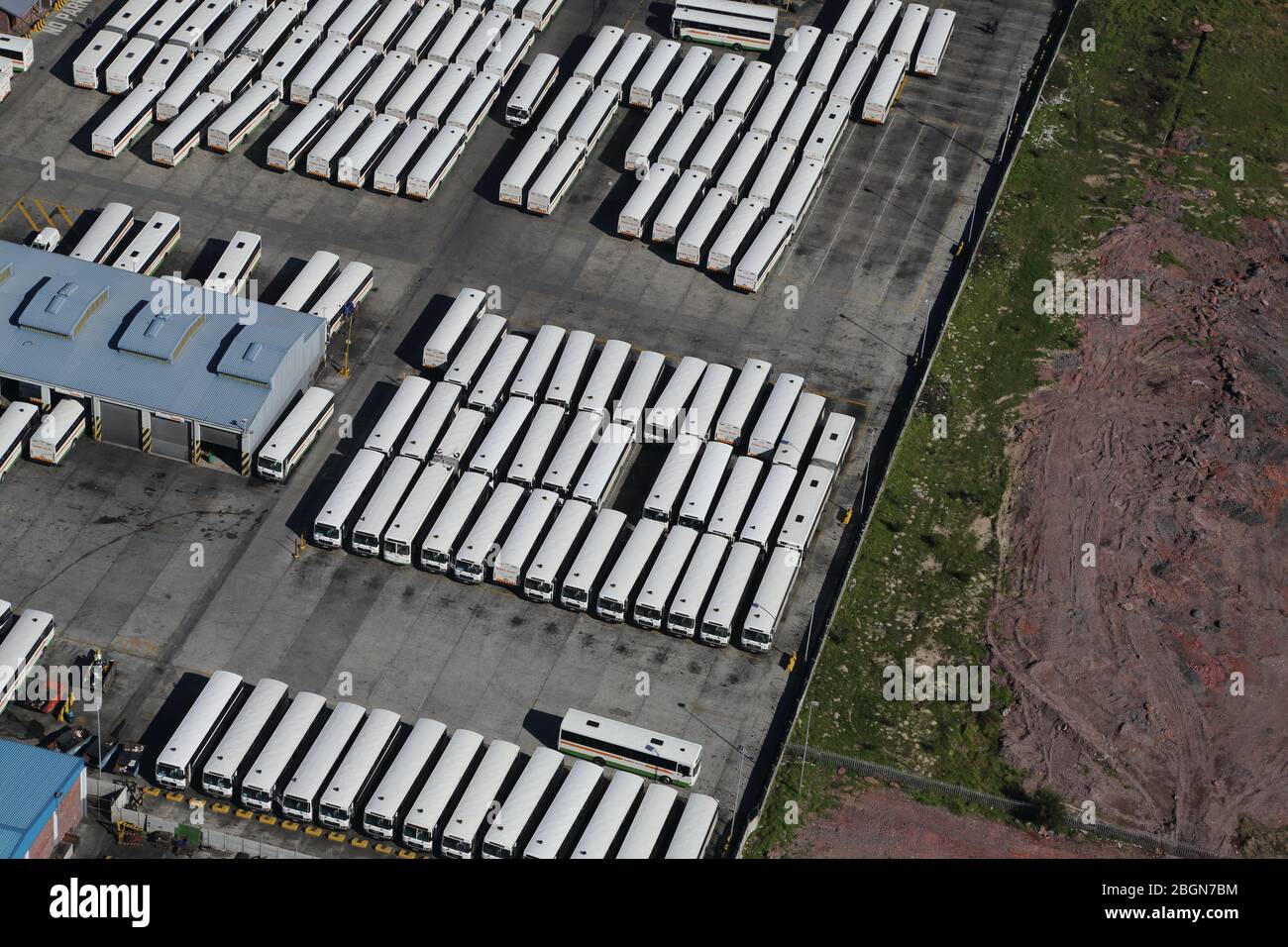 Aerial view of Golden Arrow Bus Terminal Stock Photo - Alamy
