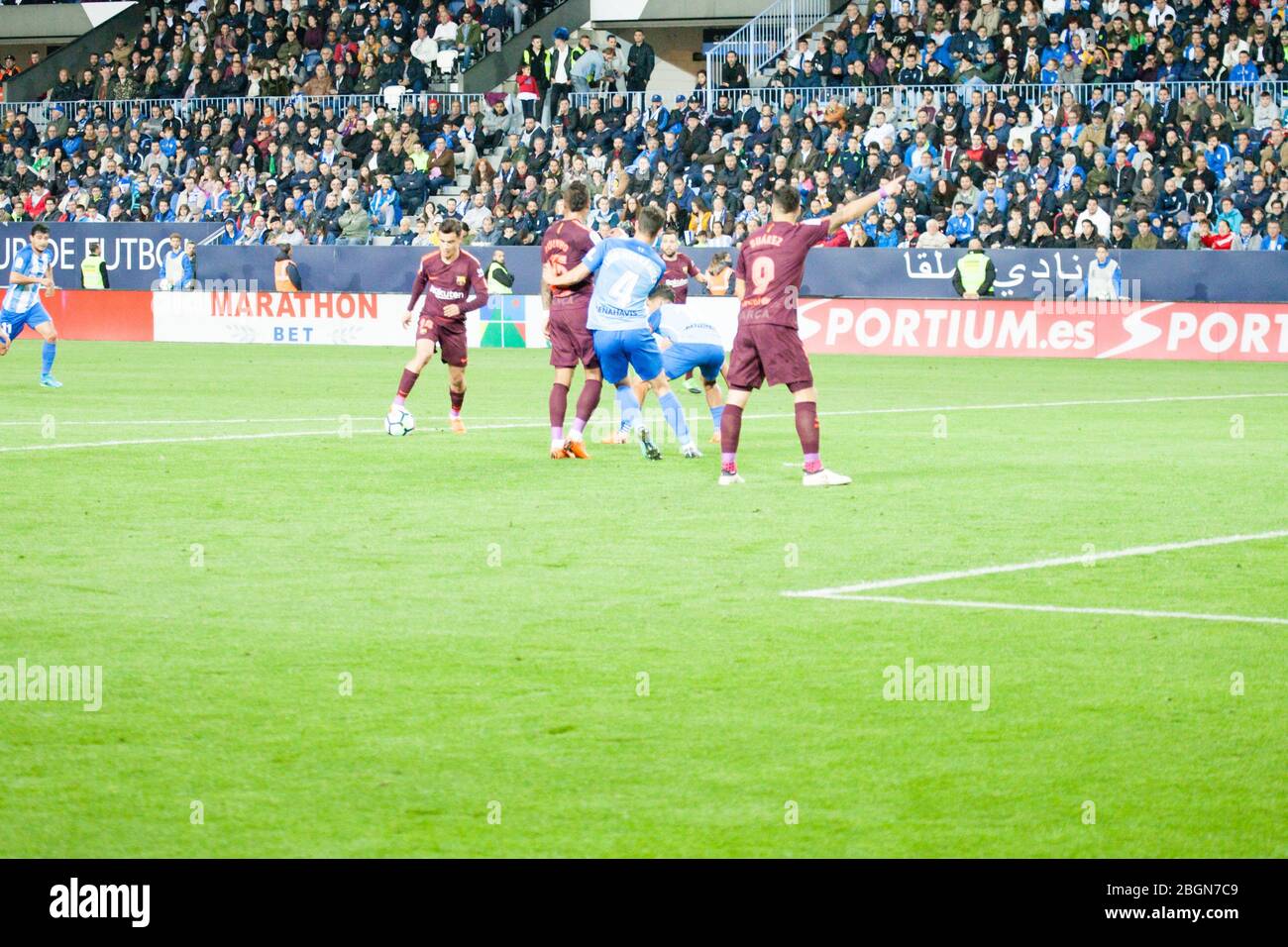 Málaga, Spain. 18th March 2018. La Liga Match Málaga C.F. - FC ...