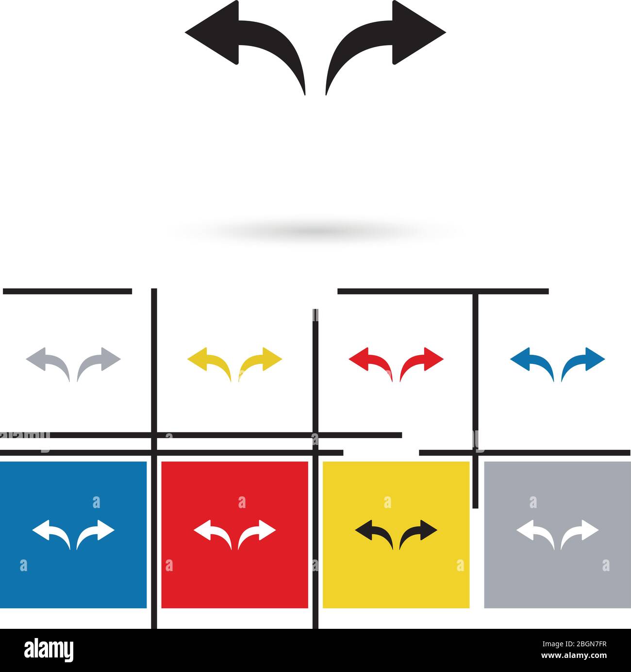 Undo and redo arrows icons or arrows signs. Vector undo and redo arrows ...