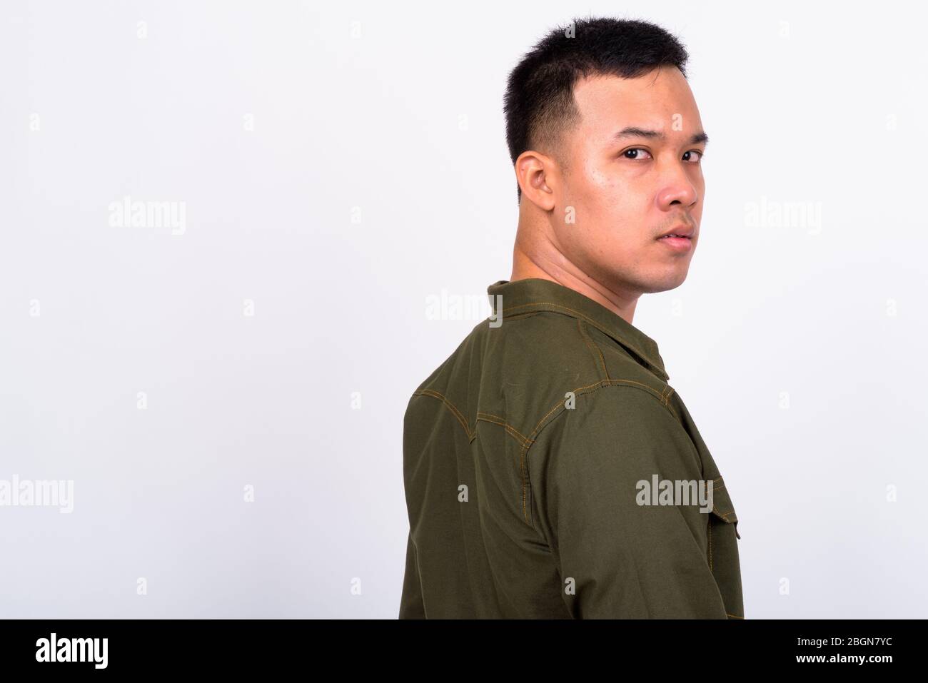 Closeup back view portrait young hi-res stock photography and images ...