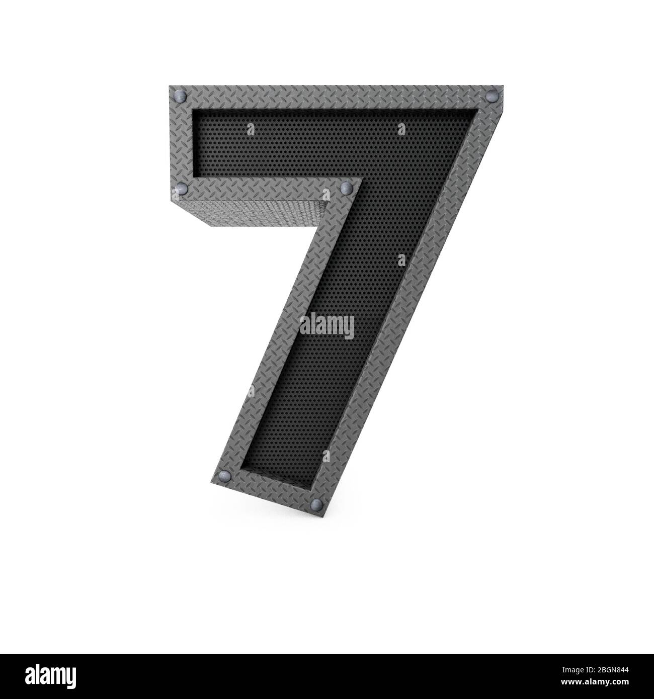 Number steel metal font seven hi-res stock photography and images - Alamy