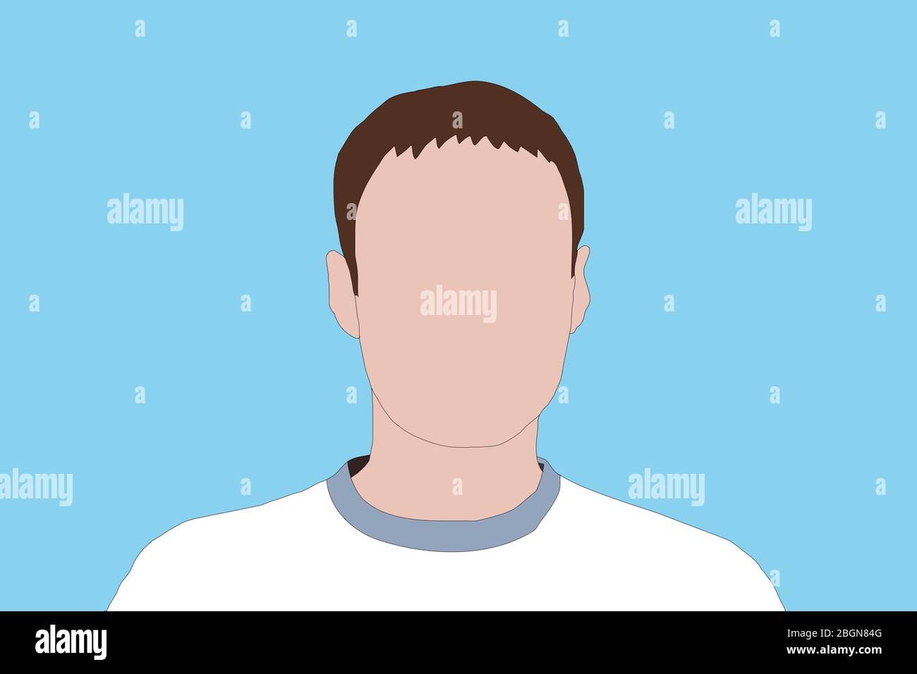 Portrait of man at blue background, illustration Stock Photo - Alamy