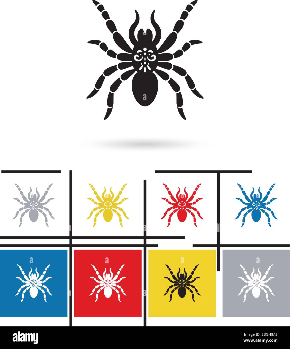 Spider icon or spider sign. Vector spider pictogram or spider symbol ...