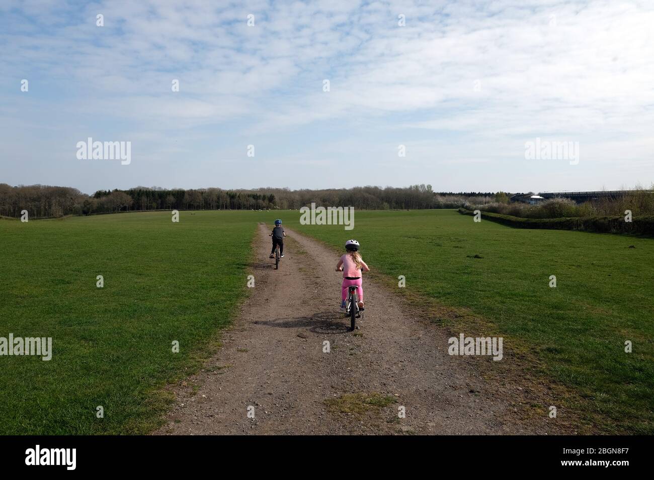 Children on a bike ride in the countryside Stock Photo - Alamy