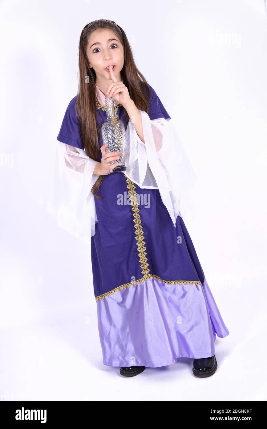 the medioeval girl in the wizard costume Stock Photo - Alamy