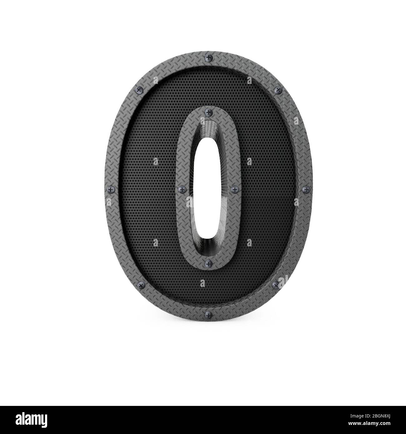 Number 0 industrial metal type. 3D Rendering Stock Photo - Alamy