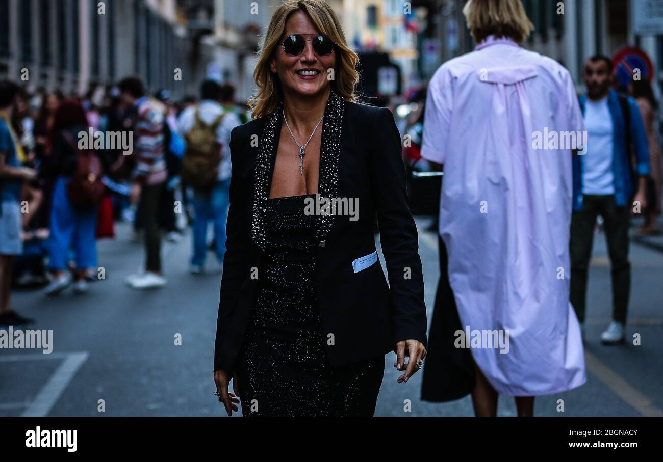 MILAN, Italy- September 21 2019: Jo Squillo on the street during the ...