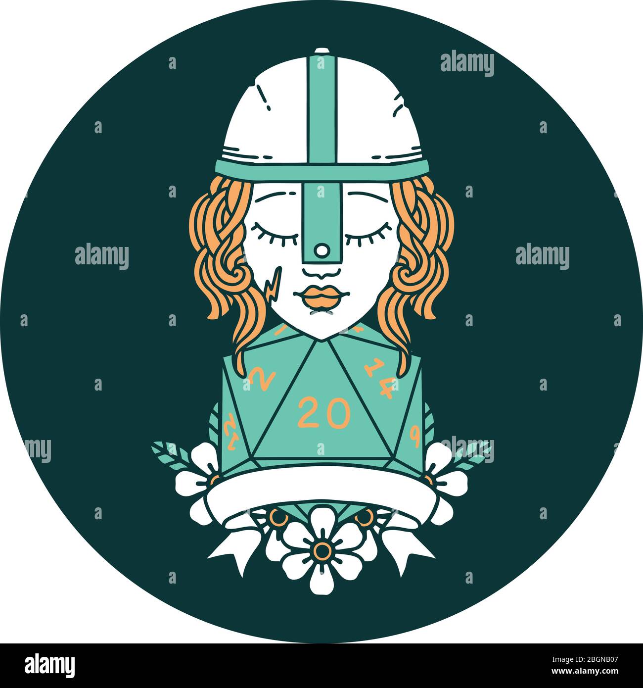 icon of human fighter with natural 20 roll Stock Vector Image & Art - Alamy