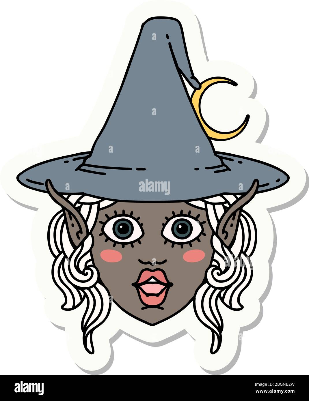 sticker of a elf mage character face Stock Vector Image & Art - Alamy