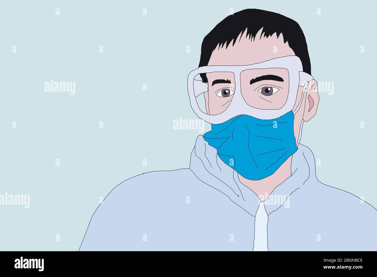 Disinfection team. Persons in viral protective suits. Specialists in ...