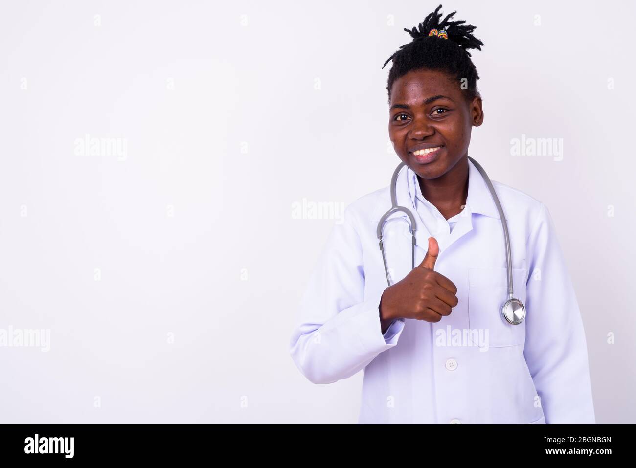 Portrait of young beautiful African woman doctor Stock Photo - Alamy
