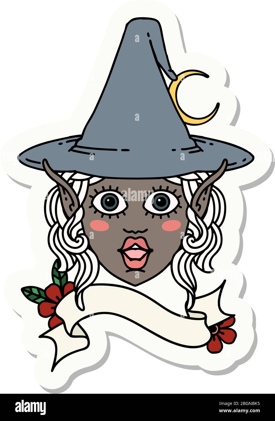 sticker of a elf mage character face Stock Vector Image & Art - Alamy